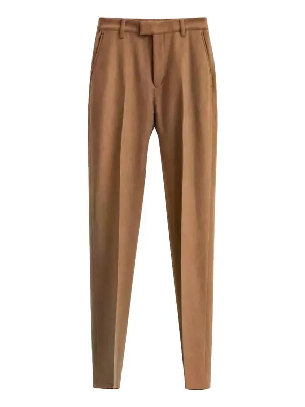 SOSHIOTSUKI No Tuck Pressed-crease Tailored Trousers - Brown