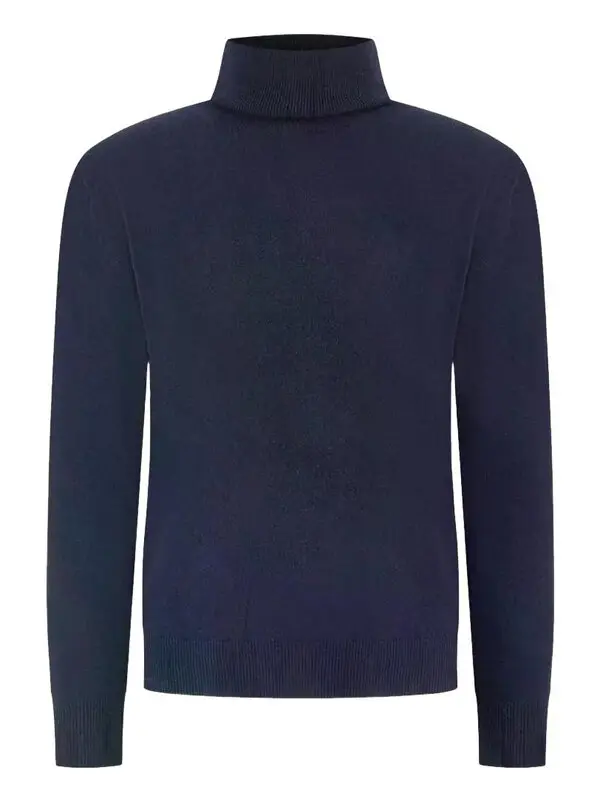 CUSTOMER LOVERS Roll-neck Ribbed-trim Sweater - Blue