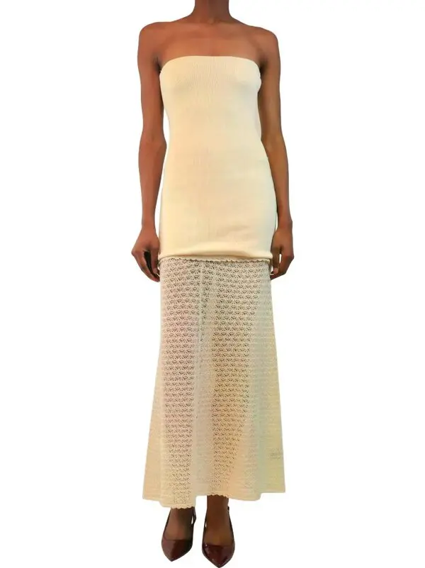 Posse Strapless Knit Midi Dress - Neutrals