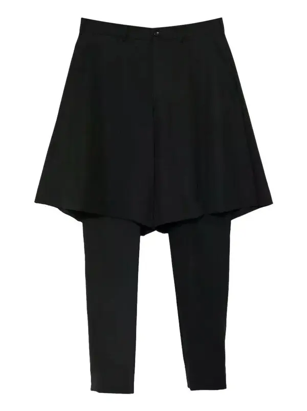 Comme Des Garçons Layered Flare-panel Trousers - Black