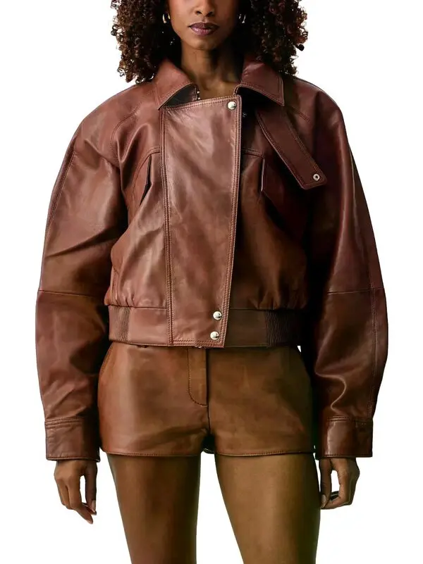 Retrofete Lykke Leather Jacket - Brown