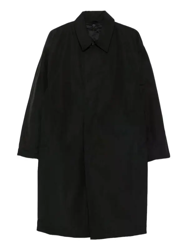 Taion Concealed-fastening Spread-collar Coat - Black