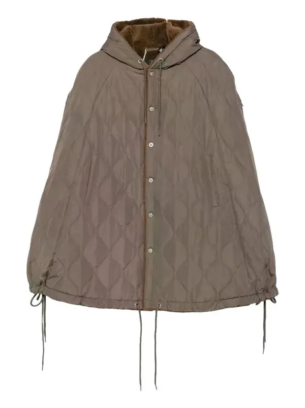 Taion Quilted Hooded Jacket - Brown