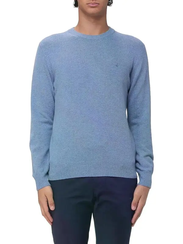 BROOKSFIELD Logo-embroidered Wool Sweater - Blue