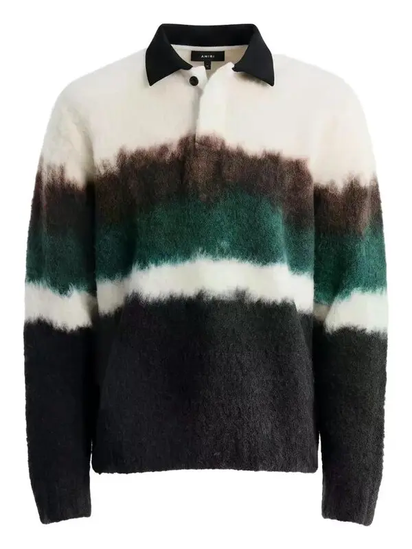 Sacai Chusen-dyed Knit Polo Sweater - Neutrals