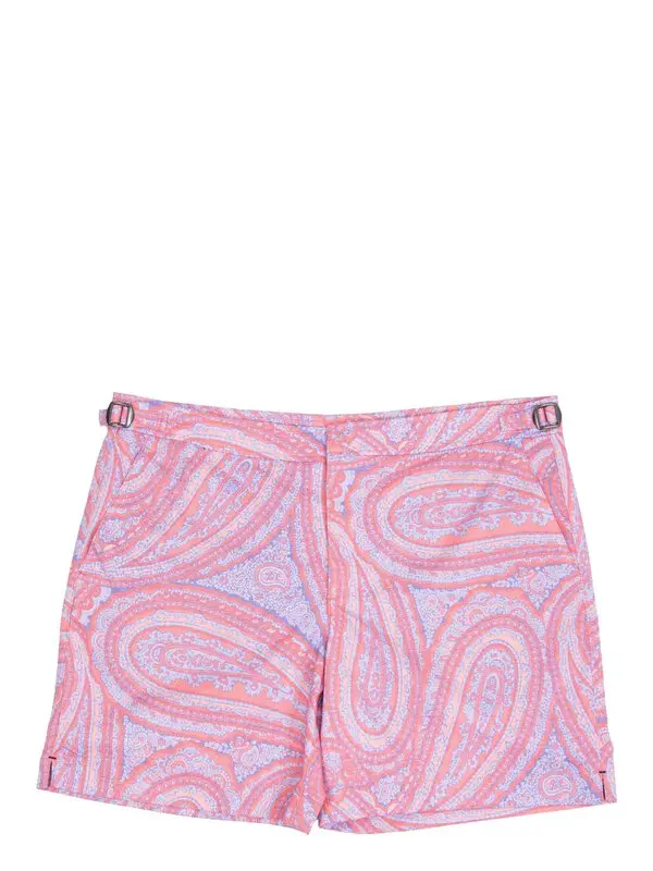 LORDS OF HARLECH Neptune Paisley Oxford Tailored Swim Short - Pink