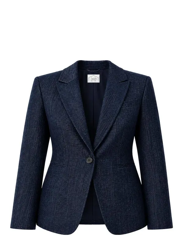 34B Tara Denim Blazer - Blue