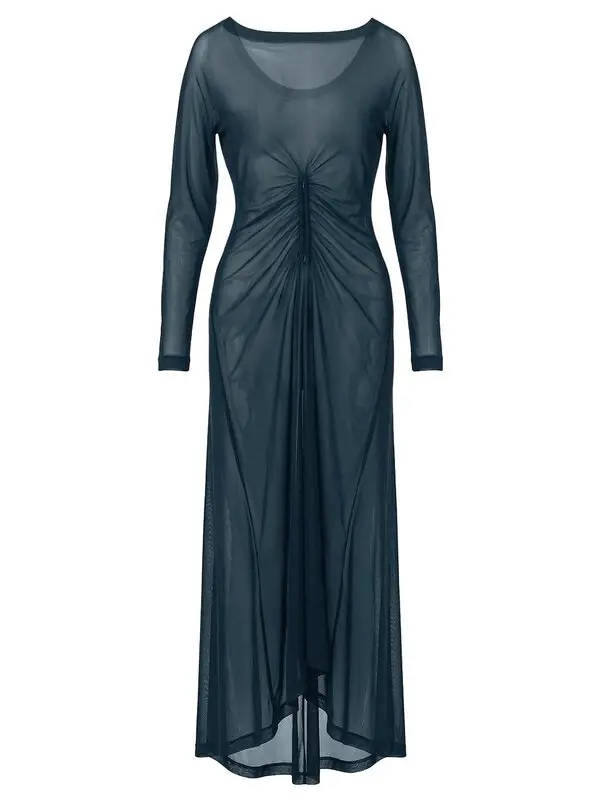 SEROTONE SWIM Mesh Long Dress Stone - Blue