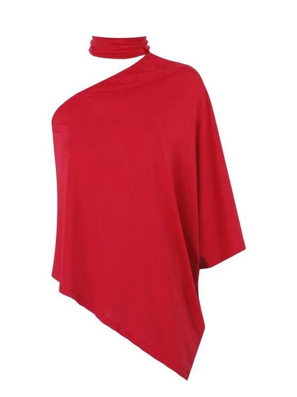 N'ONAT Beyonce One Shoulder Evening Top - Red