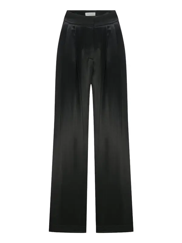 NAZLI CEREN Tina Satin Trousers - Black