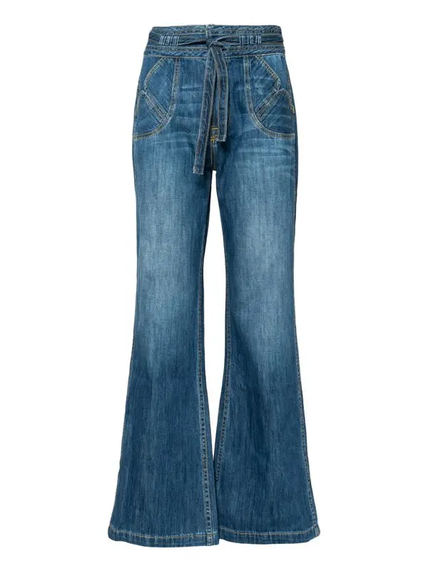 NOEND Bella Seamed Pocket Flare In Bend - Blue