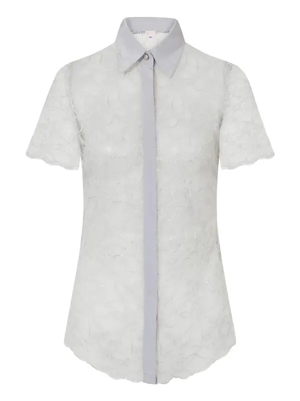 SOPHIE CAMERON DAVIES Lace Shirt Silver - Grey