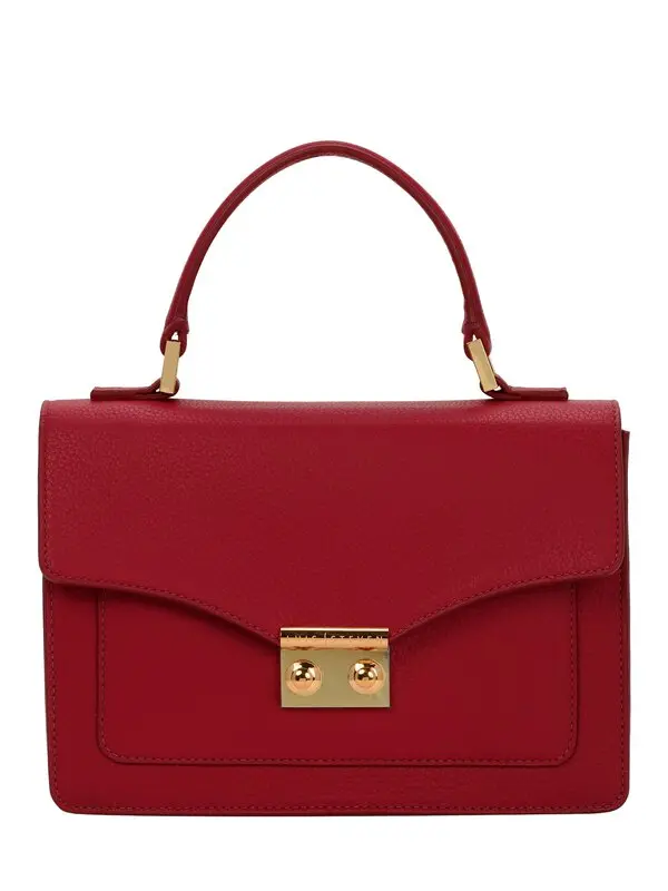 LUIS STEVEN Emma Top Handle Pebble Leather - Red
