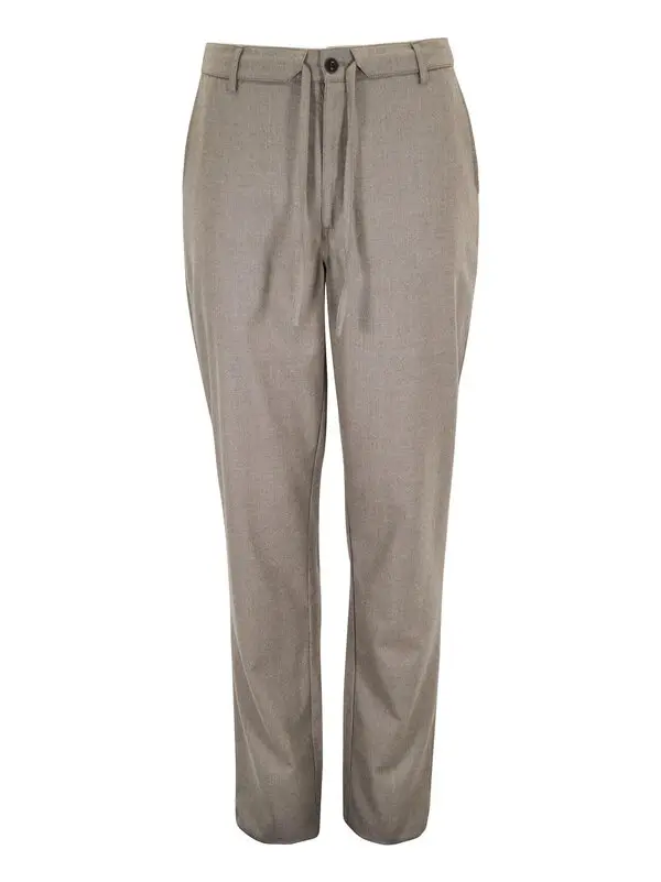 LORDS OF HARLECH Danny Ash Wool Drawstring Pant - Grey