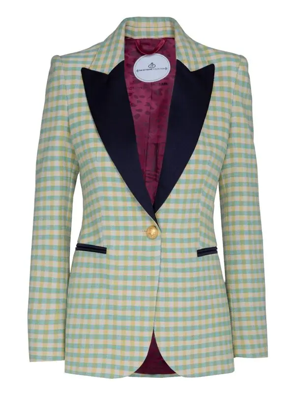 THE EXTREME COLLECTION Gingham Check Blazer Fiona - Blue