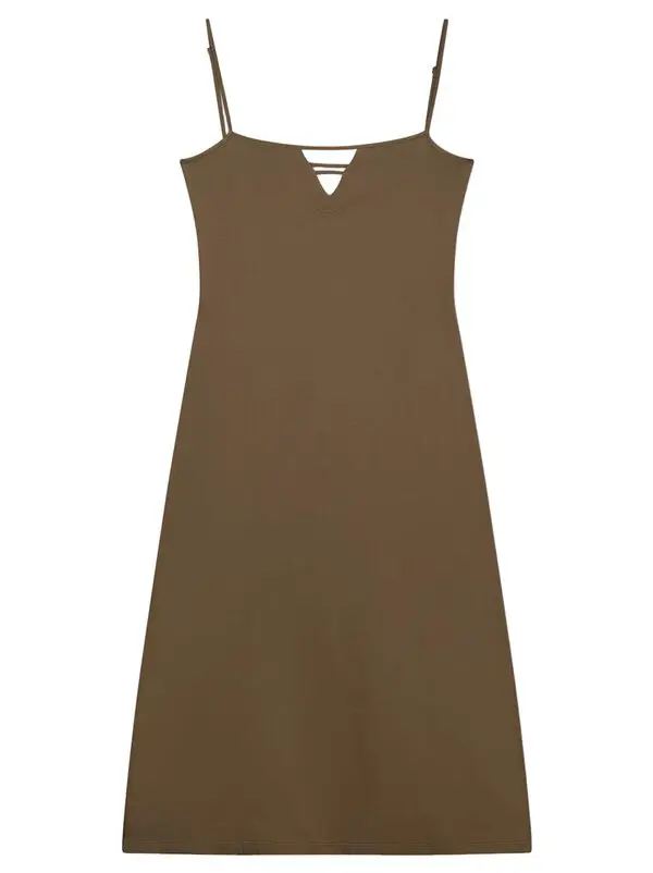 MARIANNE BY MARIE JORDANE Karma Open-back Midi Dress Kaki - Green