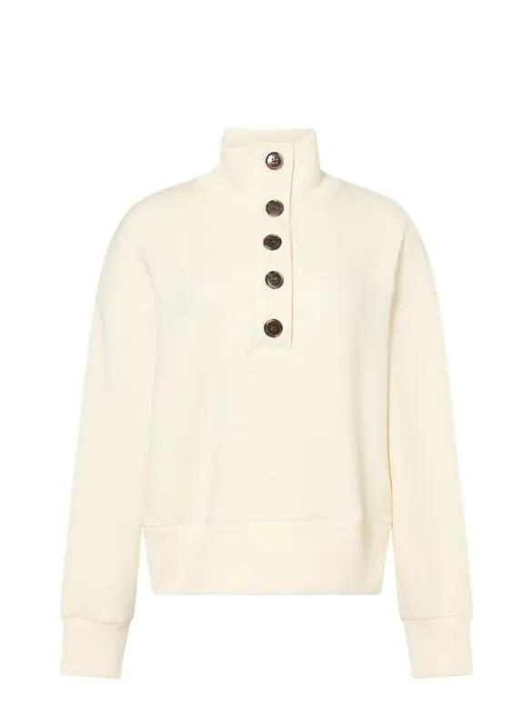 Varley Bronya Button-placket Jersey Sweatshirt - Pristine