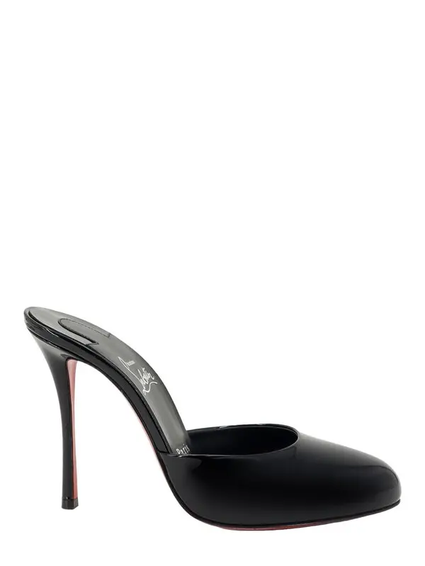 CHRISTIAN LOUBOUTIN Patent Leather Dolly Mule Sandals - Ebony