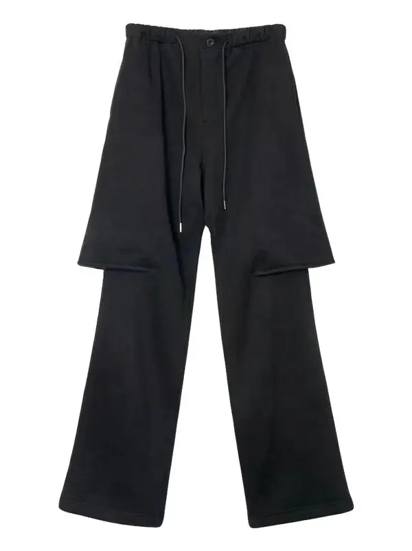 Sacai Layered-design Drawstring Track Pants - Black