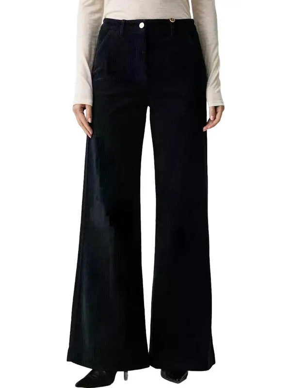 Luisa Spagnoli Corduroy Wide-leg Trousers - Blue
