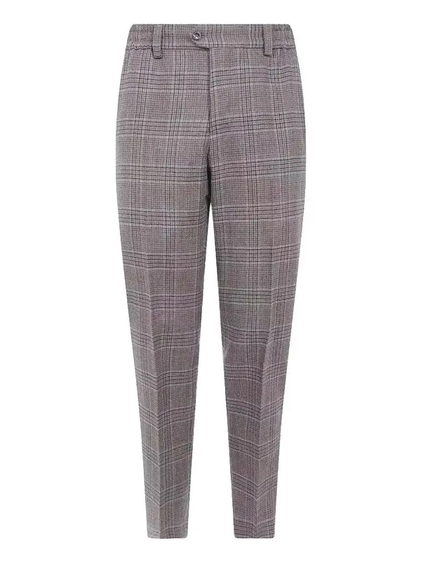 PT TORINO Prince Of Wales Check Wool Trousers - Brown