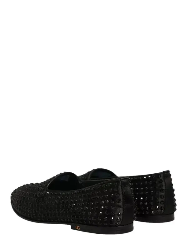 Dolce & Gabbana Rhinestone-embellished Loafers - Black
