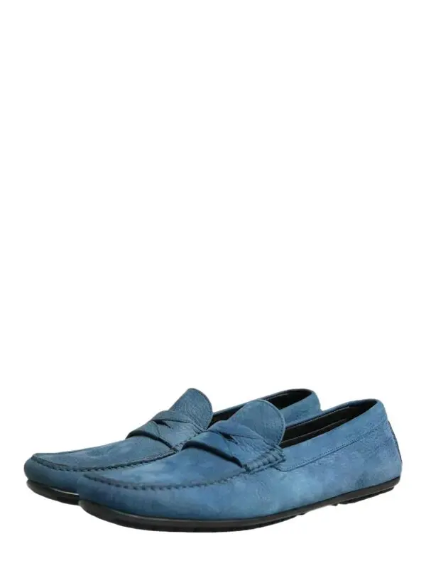 Dolce & Gabbana Grained Leather Driver Loafers - Blue