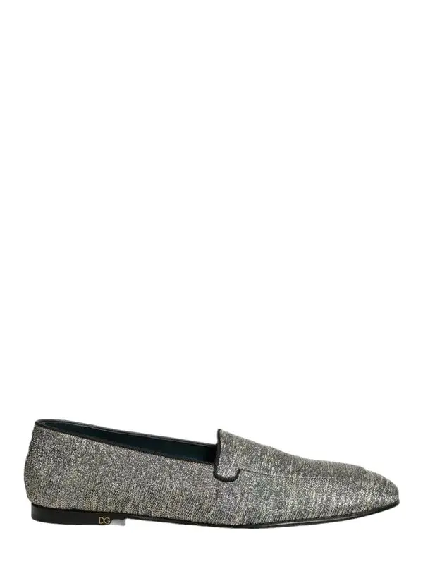 Dolce & Gabbana Glitter-effect Loafers - Silver