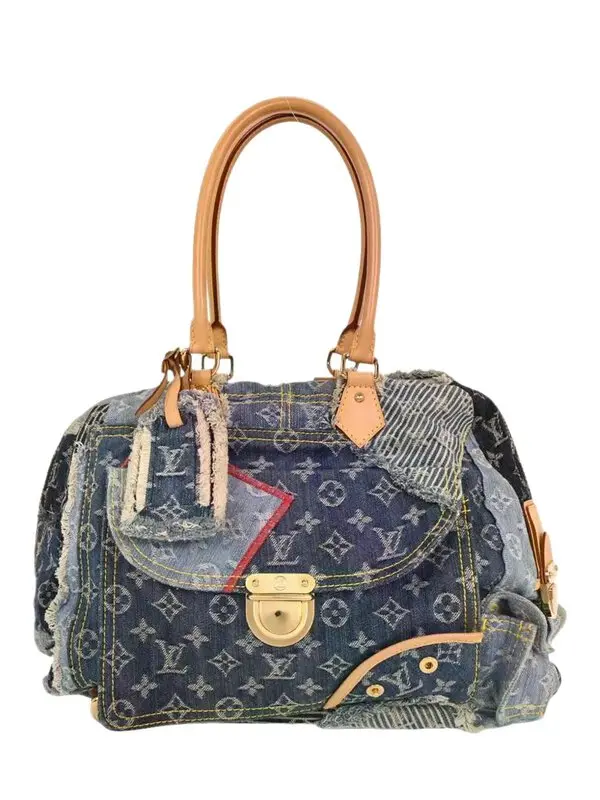 LOUIS VUITTON Patchwork Monogram Denim Tote Bag - Blue