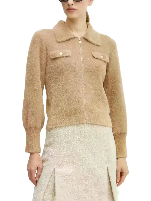 MORGAN Zip-up Cardigan - Neutrals