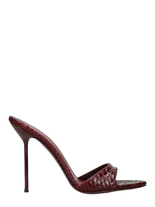 Paris Texas Lidia 105 Embossed Leather Mules - Red