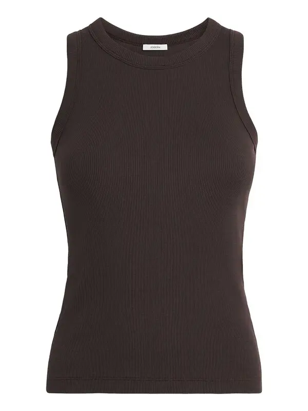 JOSEPH Stretch-cotton Yeux Tank Top - Brown
