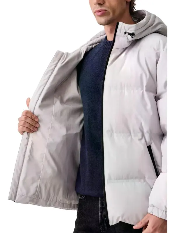 Karl Lagerfeld Quilted Hooded Jacket - Grey