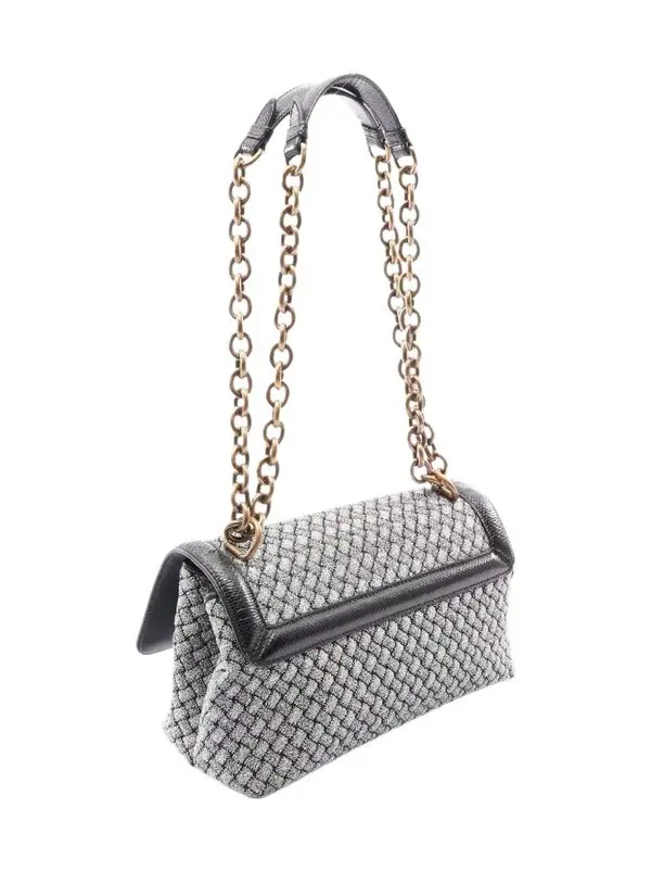 Bottega Veneta 2010s Olympia Intrecciato Shoulder Bag - Silver