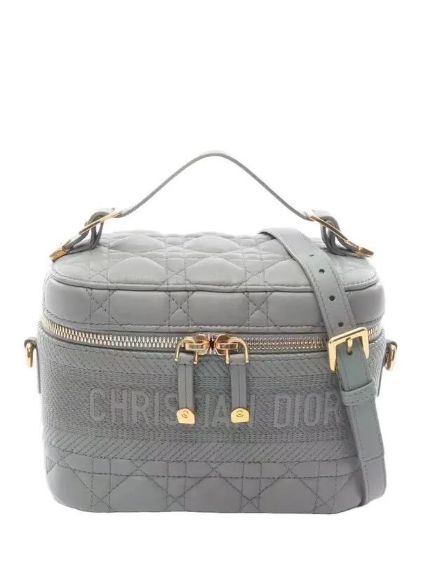 Dior 2010s Diortravel Cannage Vanity Bag - Grey