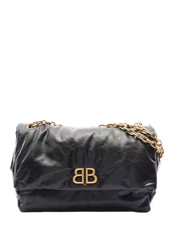 Balenciaga 2010s Medium Monaco Chain Shoulder Bag - Black