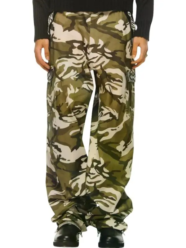 BLUEMARBLE Studded Camouflage Cargo Pants - Green