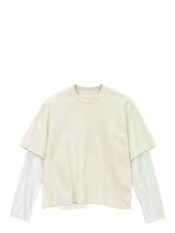 SONIA CARRASCO Layered-sleeve Cotton T-shirt - Neutrals
