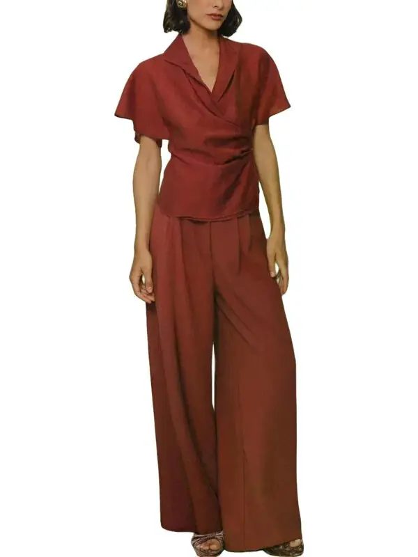 Cherubina Lavinia Pleated Palazzo Pants - Orange