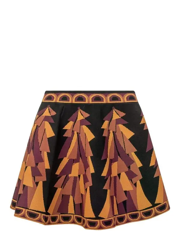 Emilio Pucci Baiadera Print Flared Jacquard Skirt - Black