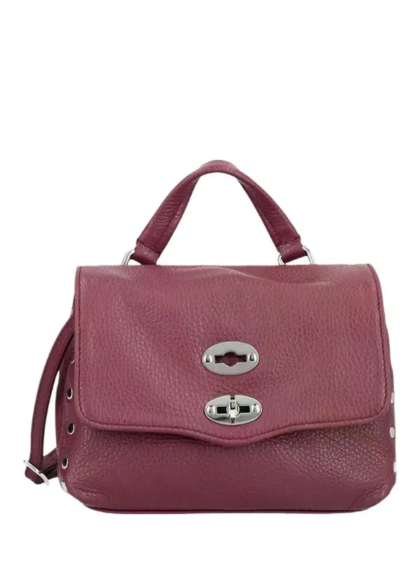 ZANELLATO Postina Pebbled Leather Satchel Bag - Purple