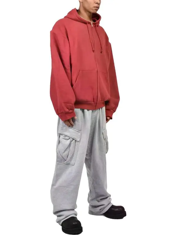 GREG ROSS V2 Shoulder-padded Zip-up Hoodie - Red