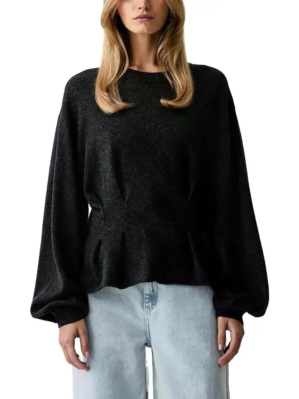 GESTUZ Gzmanzi Pleated-waist Peplum Sweater - Grey