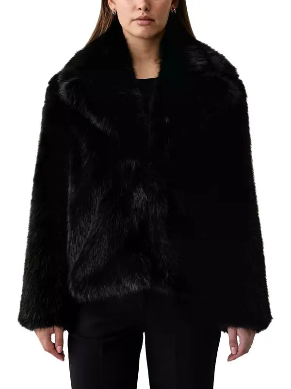 KAOS Faux-fur Shawl-lapels Jacket - Black