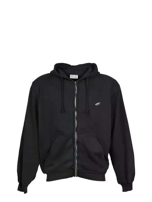 GREG ROSS V2 Shoulder-pad Zip-up Hoodie - Black