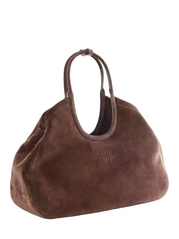 Miu Miu Ivy Suede Tote Bag - Brown