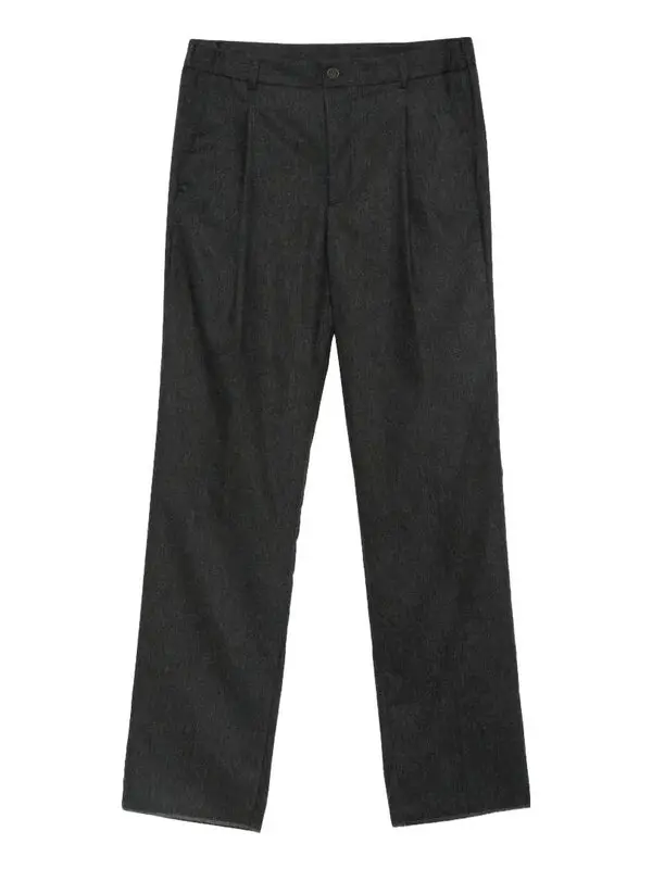 HEVO Pleated Straight-leg Trousers - Grey