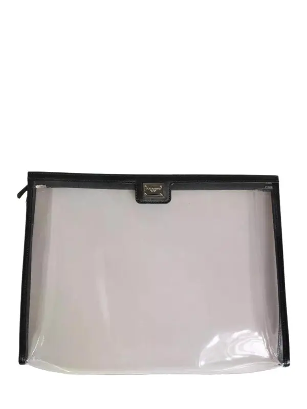 Dolce & Gabbana Logo-plaque Clutch Bag - Neutrals