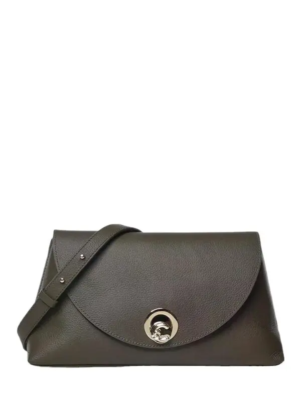 COCCINELLE Medium Nikla Grained-leather Shoulder Bag - Grey