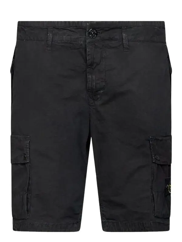 Stone Island Logo-patch Cargo Shorts - Black